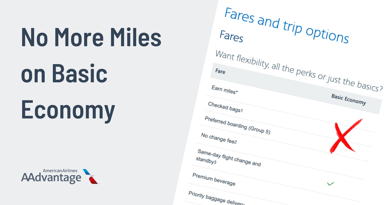 American Airlines Kills Miles and Loyalty Points on Basic Economy Fares ...